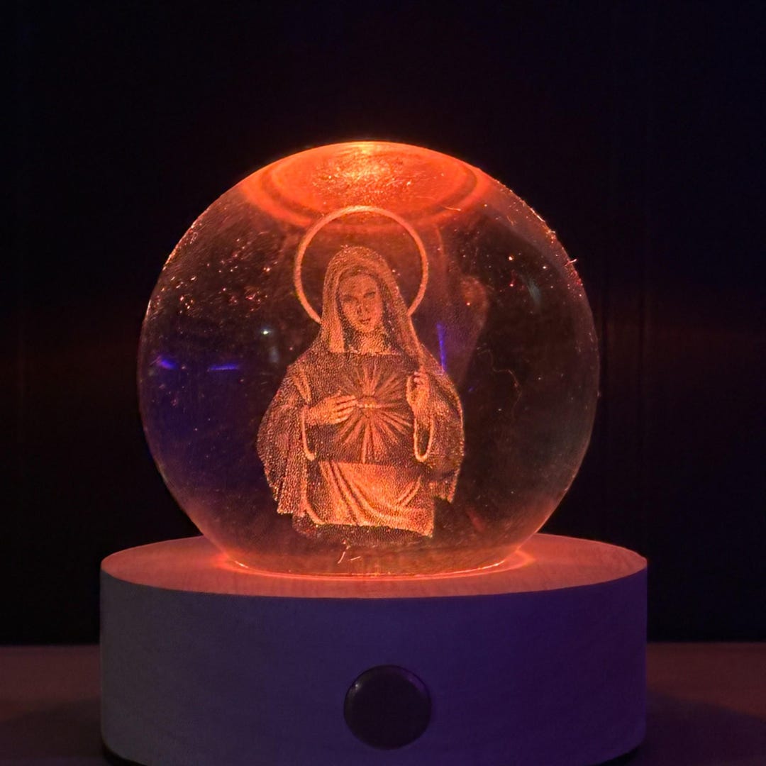 Personalized 3D Crystal Ball Music Box: Rotating LED Projection Light ...