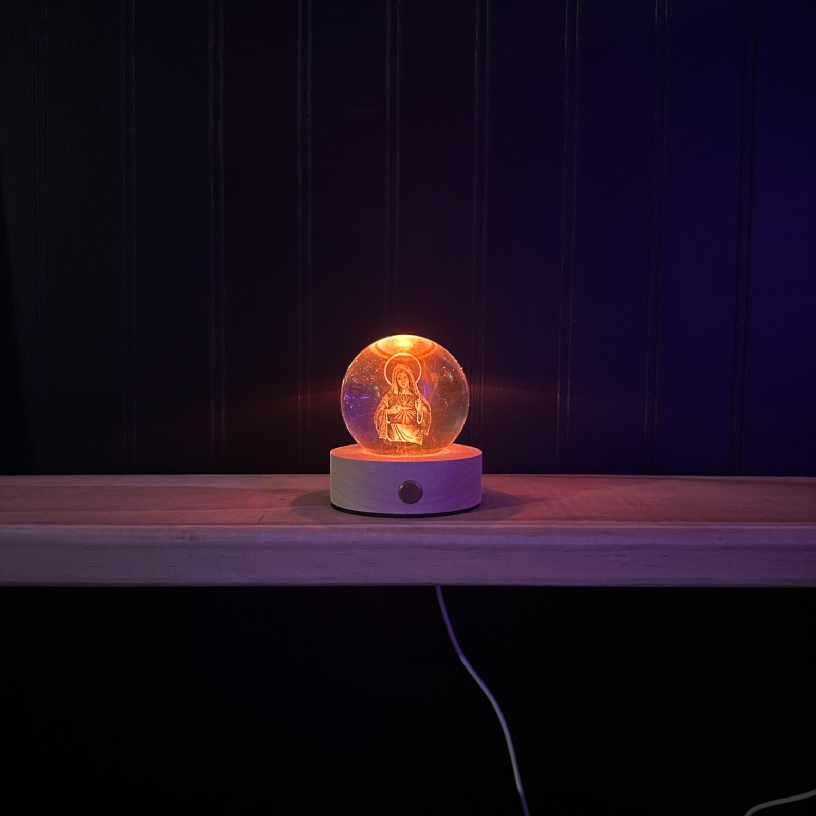 Personalized 3D Crystal Ball Music Box: Rotating LED Projection Light ...