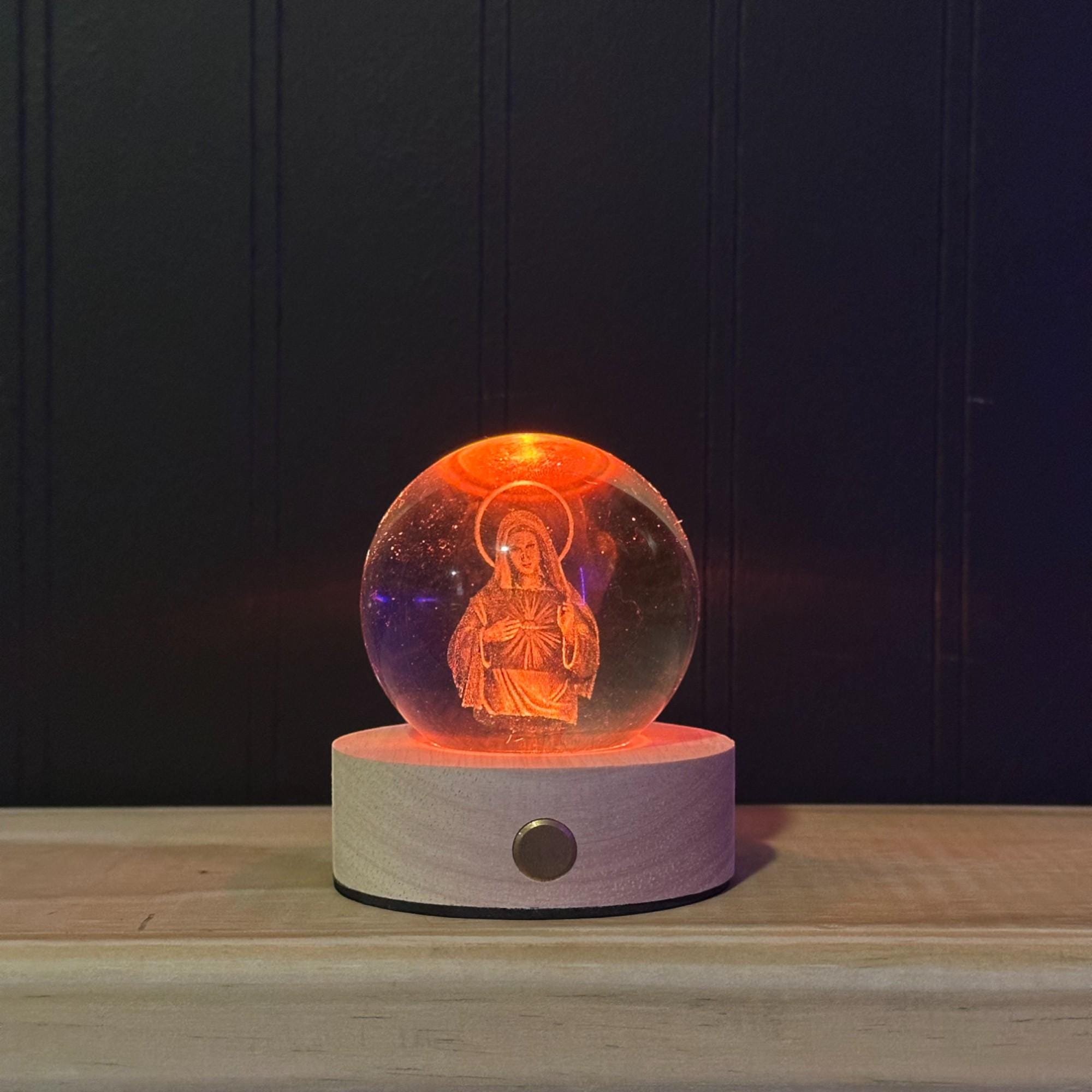 Personalized 3D Crystal Ball Music Box: Rotating LED Projection Light ...