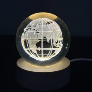 3D Earth Crystal Ball, Geo Earth Crystal Ball, Geo Crystal, Custom ...
