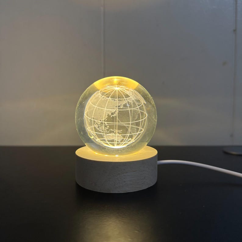 3D Earth Crystal Ball, Geo Earth Crystal Ball, Geo Crystal, Custom ...