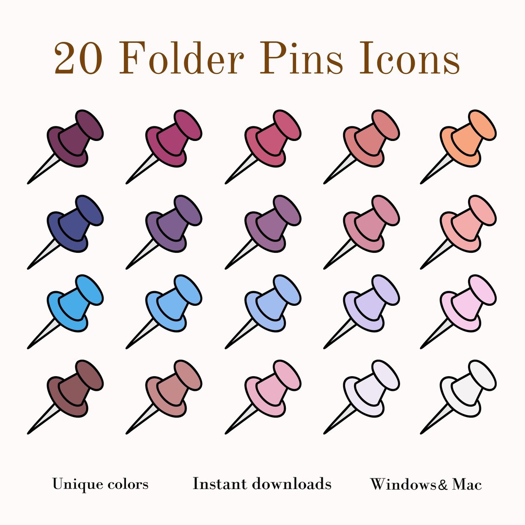 Folder Icons Windows & Desktop Pins Folder Icons for Mac 20 Desktop ...