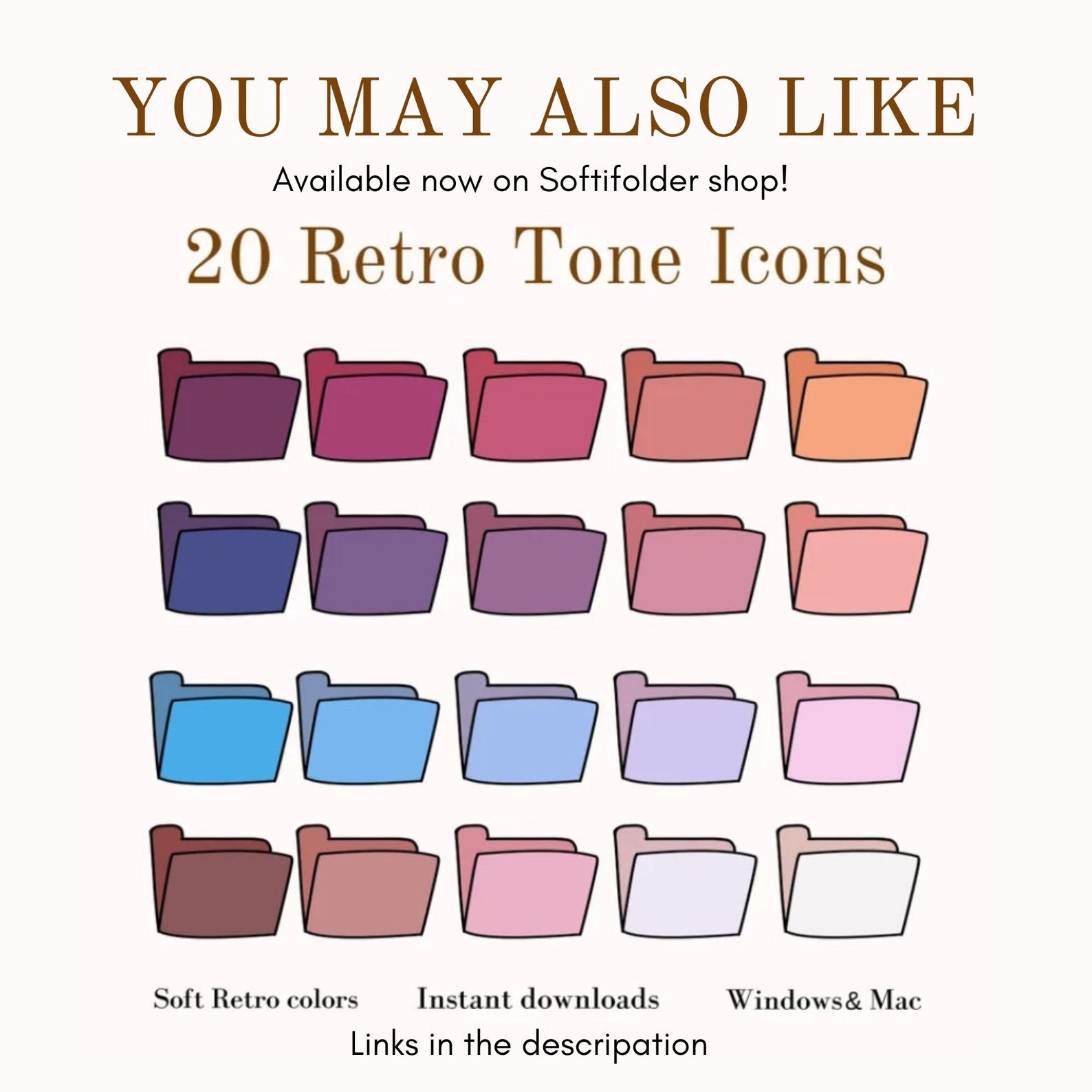 Cute Folder Icons - 20x Coffee Tones Mac & Desktop Folder Icons ...