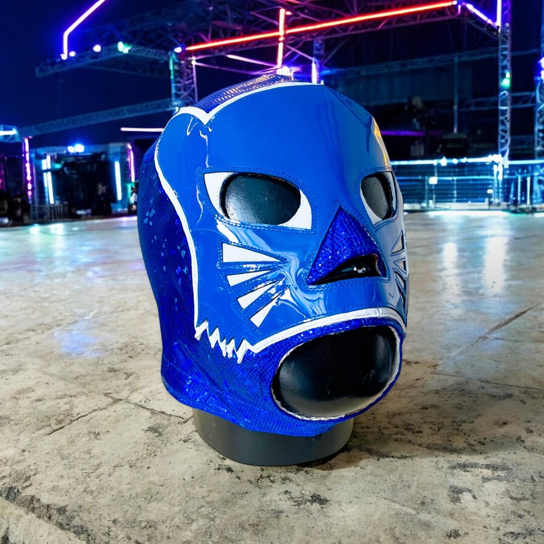 Custom Blue Panther Inspired Handmade Lucha Libre Mask | Professional ...