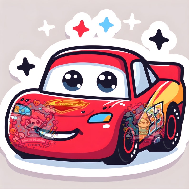 Lightning Mcqueen Kawaii Clipart 5 JPG, PDF & EPS High Quality Cars ...