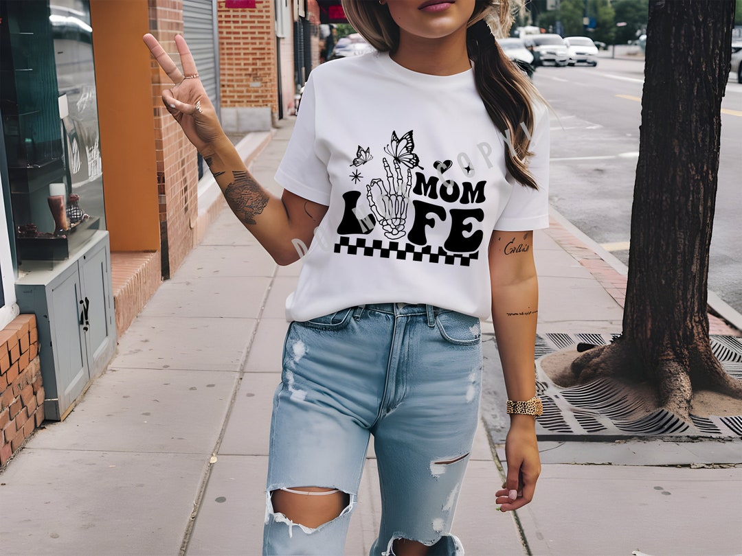 Mom Life - DTF Sublimation Transfer - Ready to Press - Quick Ship - Full Color - Hot Peel DTF ...