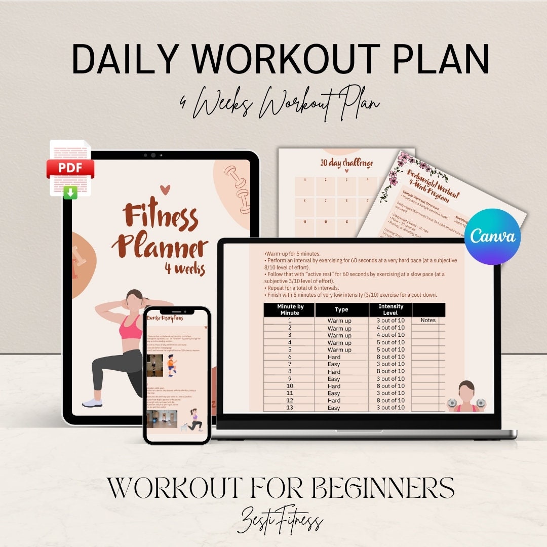 Quick Daily Workout Plan for Beginners - at Home Fitness Plan - Daily ...