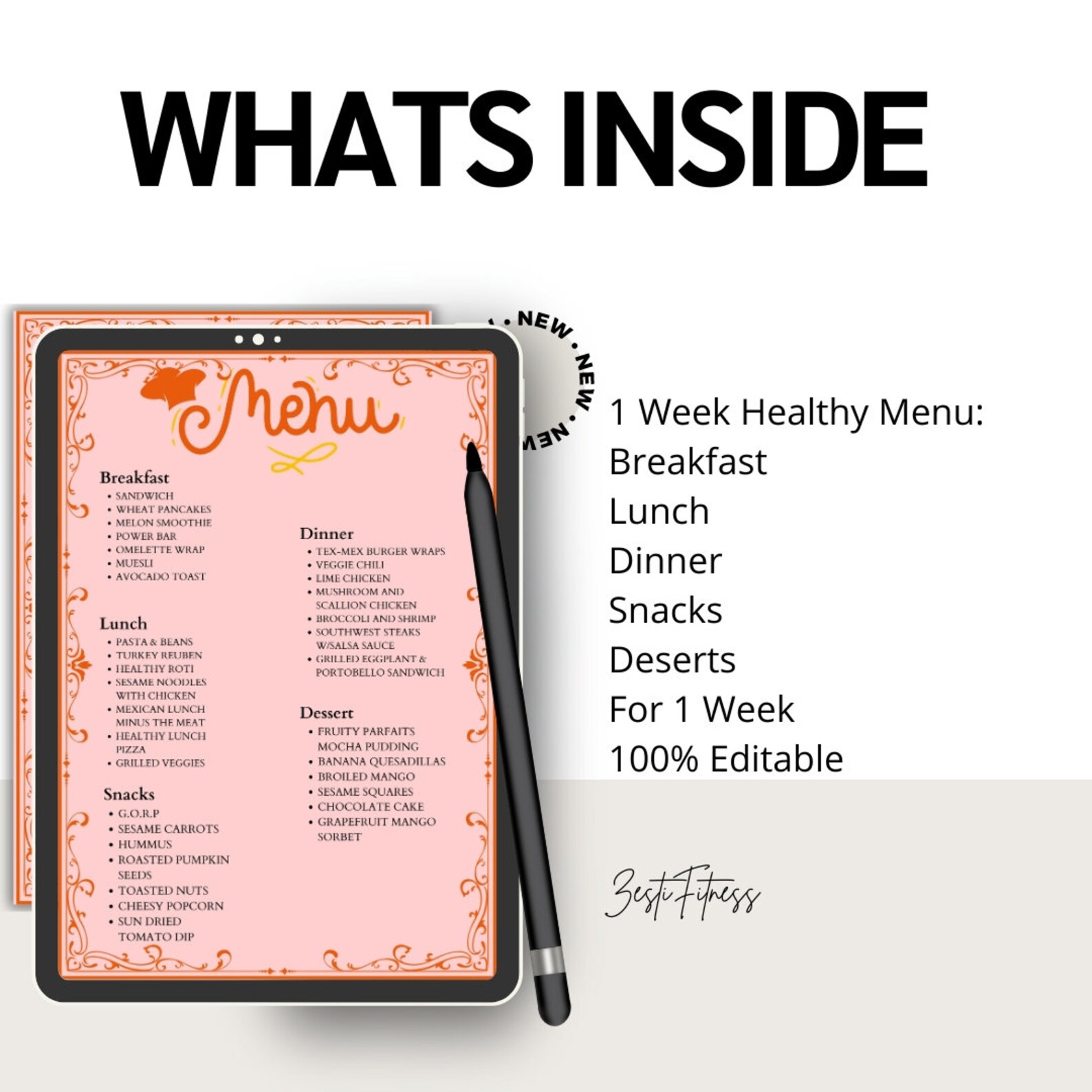 Digital Healthy Meal Plan Diet Plans for Weight Loss Weekly Meal Plan ...
