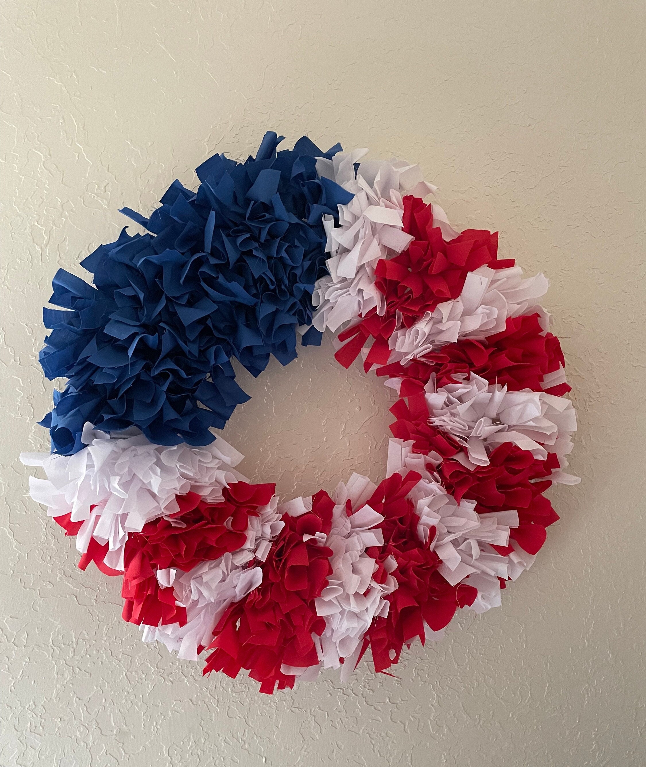 4th of July Patriotic Rag Wreath for Independence Day, Memorial Day ...