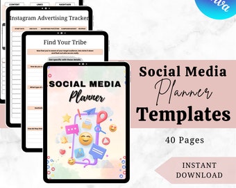 Printable Social Media Content Planner Template, Social Media Manager ...