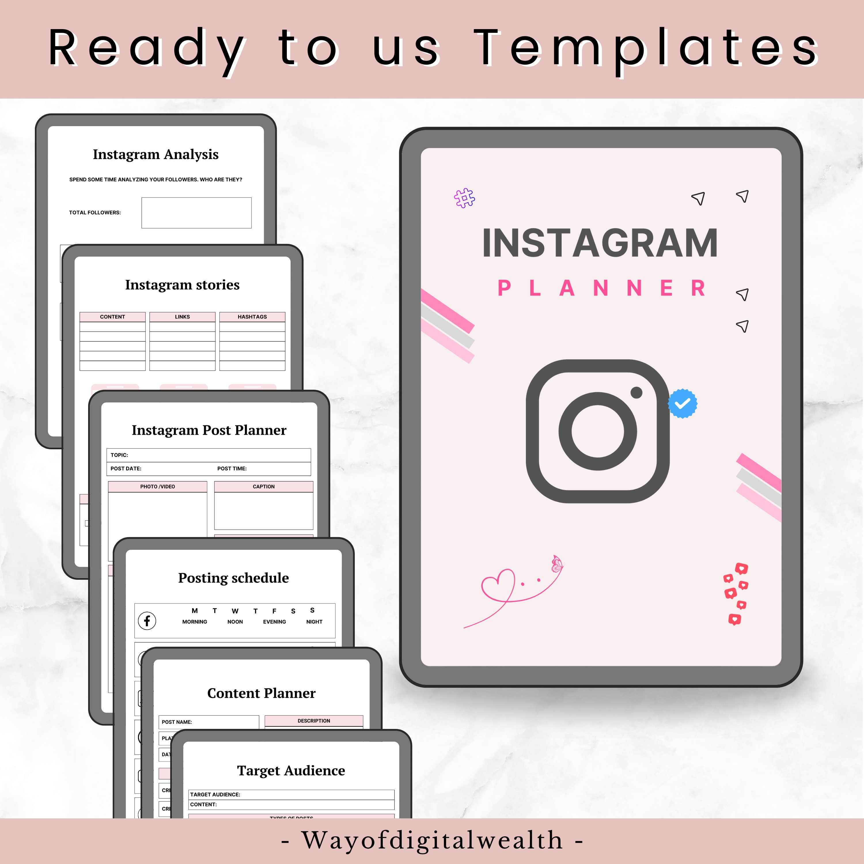 Instagram Planner, Printable Instagram Planner, Instagram Strategy ...