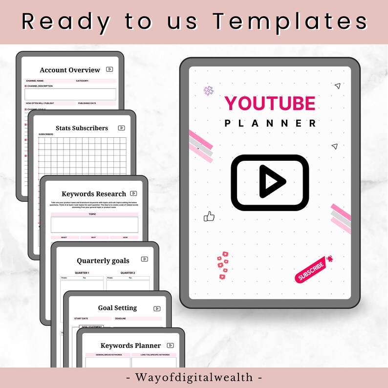 Youtube Planner, Youtube Content Calendar, Social Media Keyword Planner ...