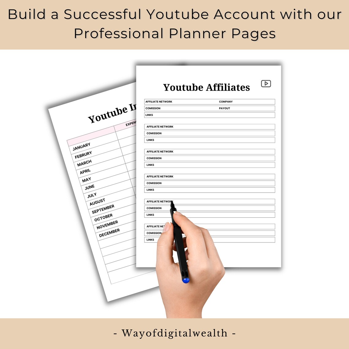 Youtube Planner, Youtube Content Calendar, Social Media Keyword Planner ...