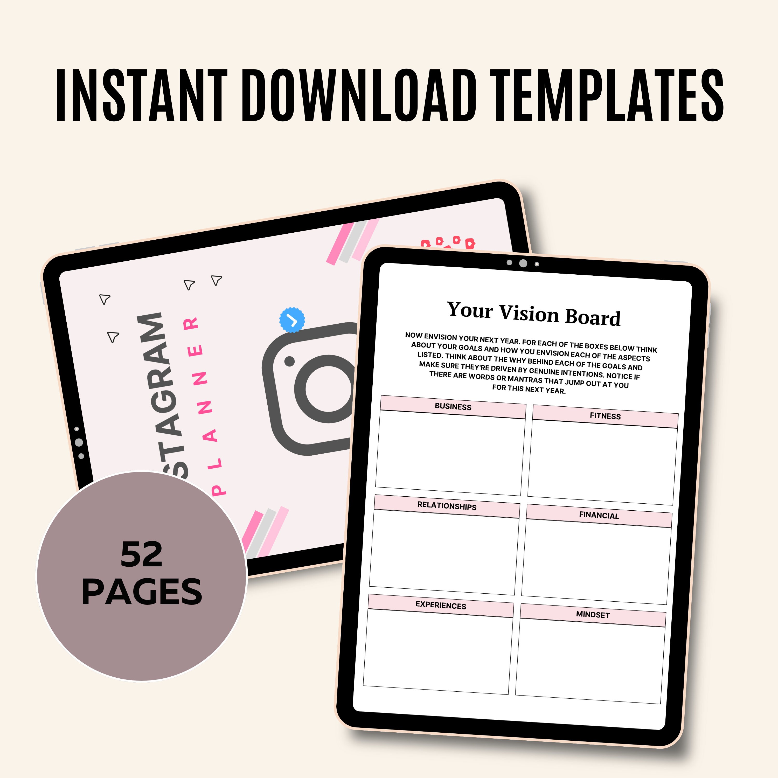 Instagram Planner, Printable Instagram Planner, Instagram Strategy ...