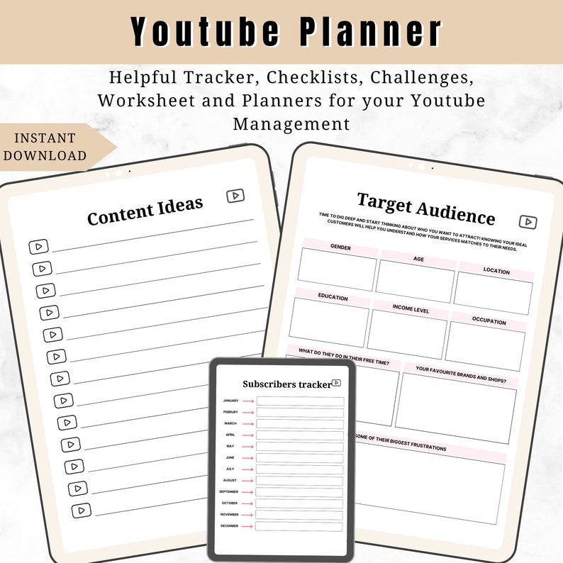 Youtube Planner, Youtube Content Calendar, Social Media Keyword Planner ...