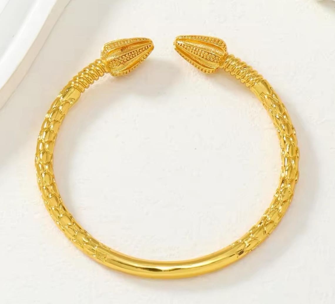 One (1) 24k Fashion Indian Jamaican Caribbean Guyanese Dubai Bangles ...