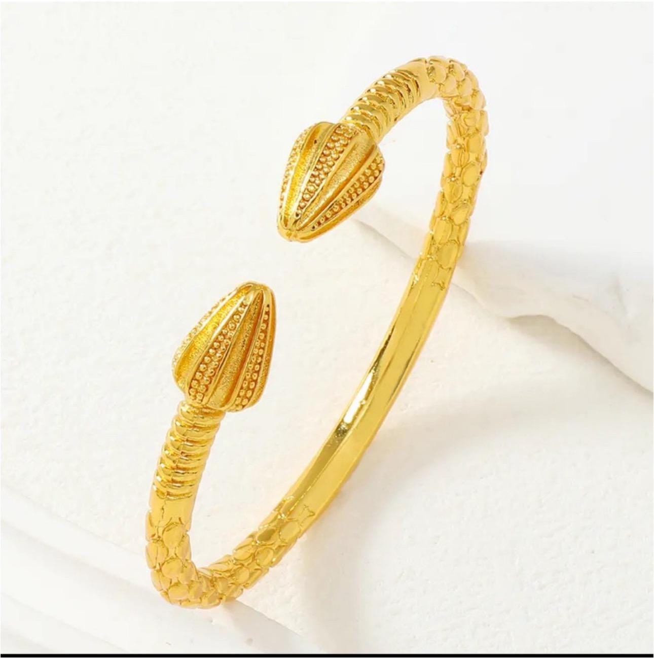 One (1) 24k Fashion Indian Jamaican Caribbean Guyanese Dubai Bangles ...