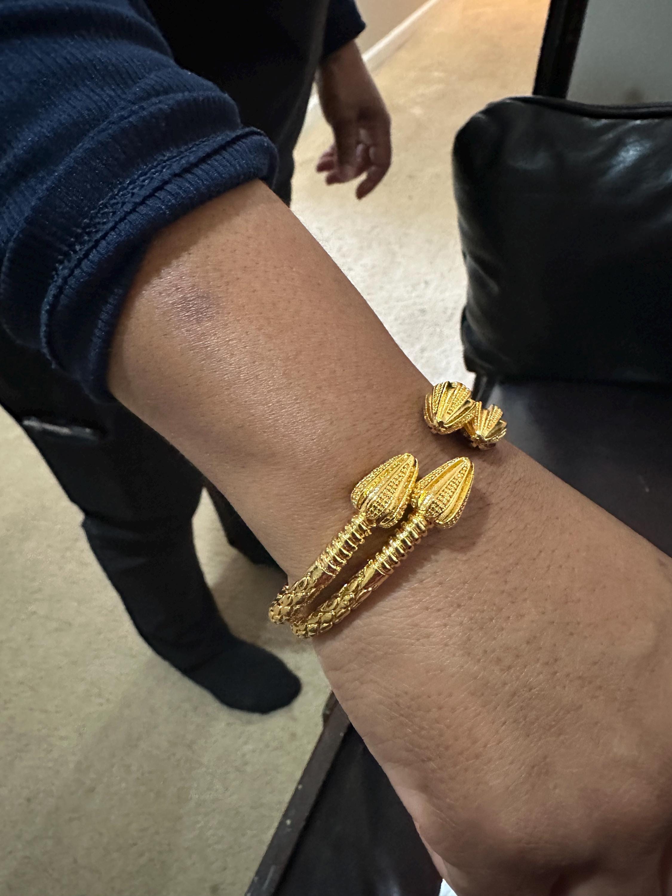One (1) 24k Fashion Indian Jamaican Caribbean Guyanese Dubai Bangles ...