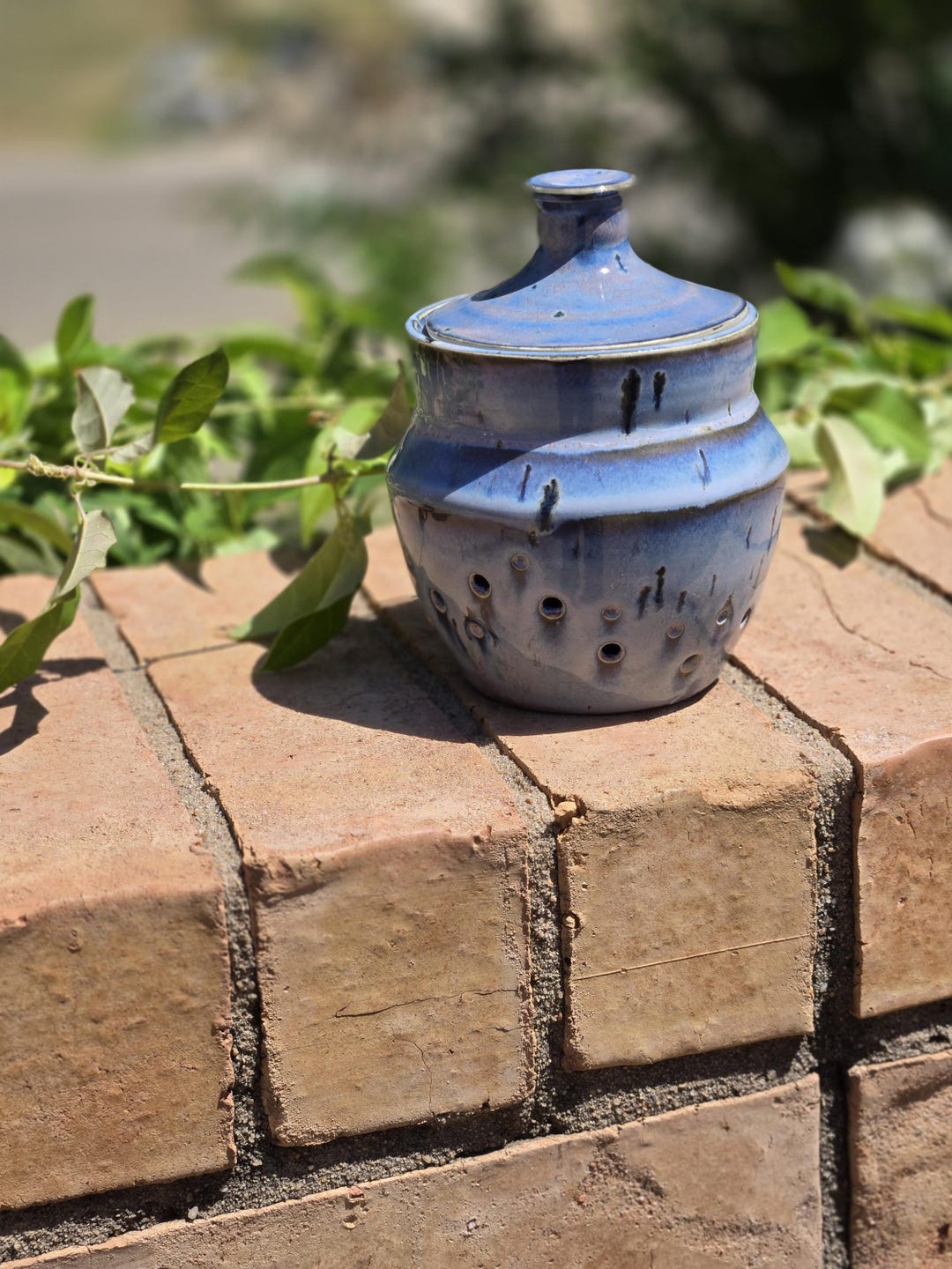 Unique Handmade Ceramic Garlic Keeper – Wheel Thrown Garlic Storage Jar ...