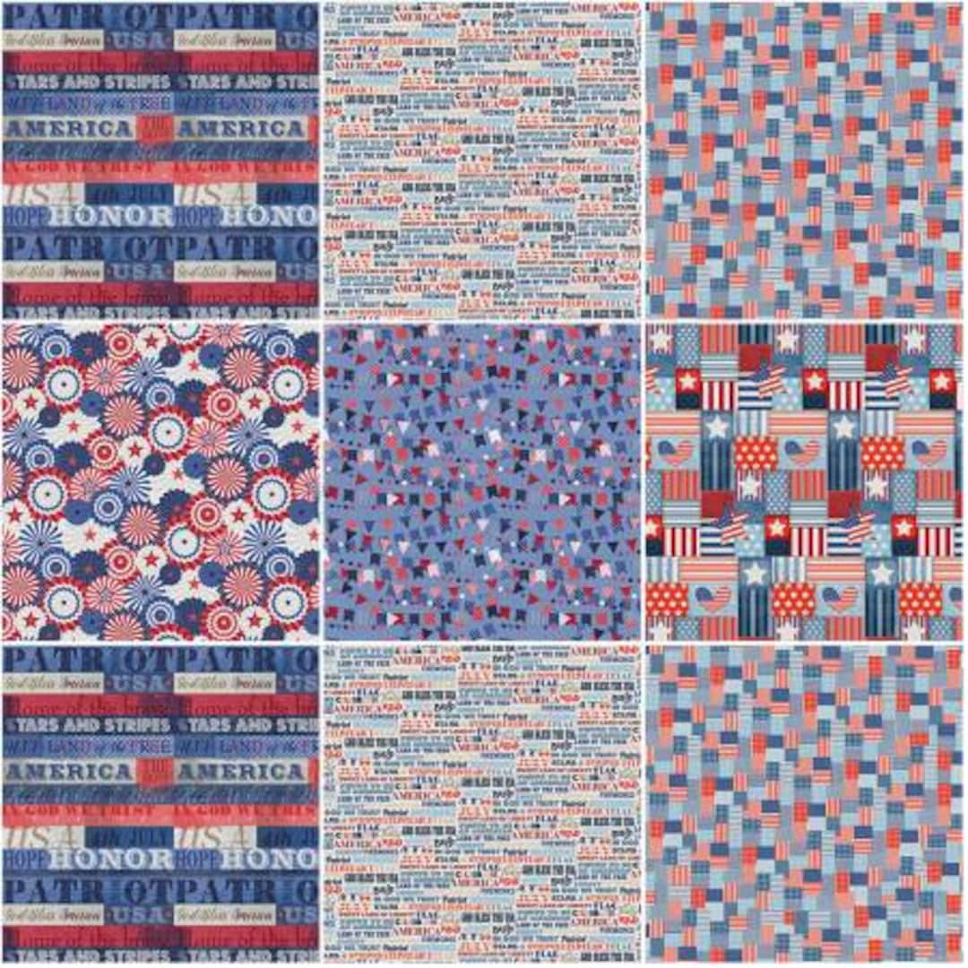 Flat Fat Stack 4th of July, 6 Cuttable Fat Quarters - Etsy