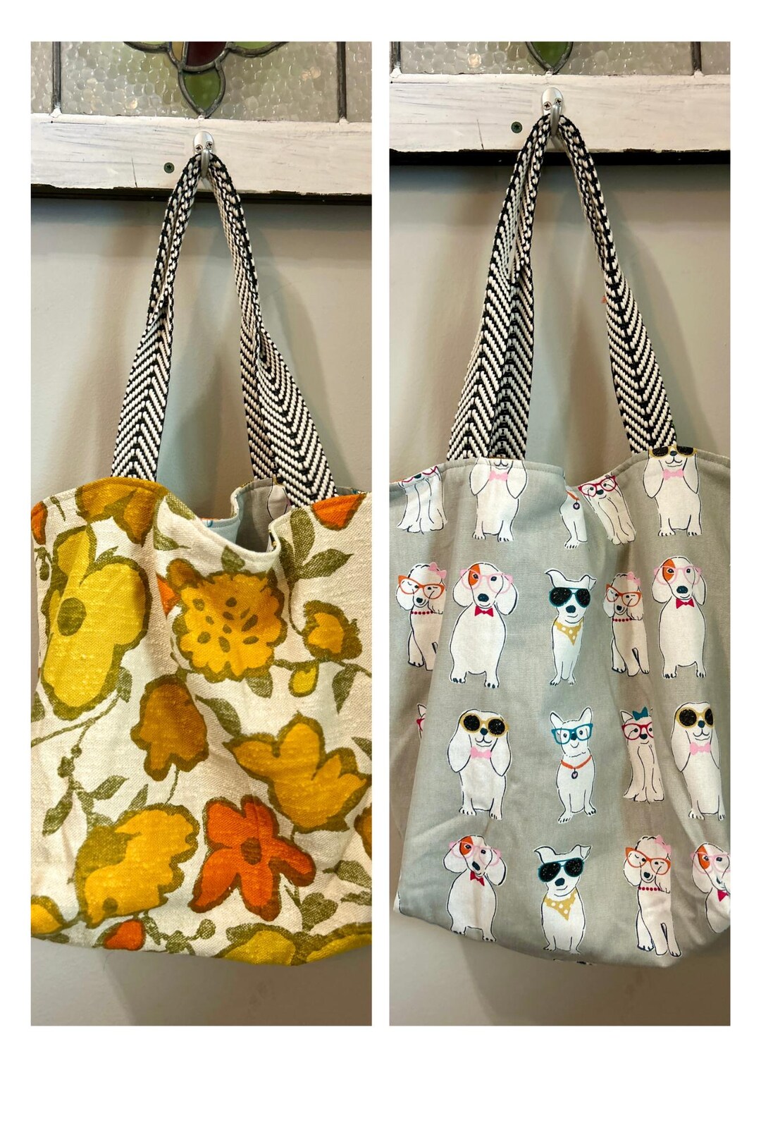 Eco Sac Dogs and Floral - Etsy