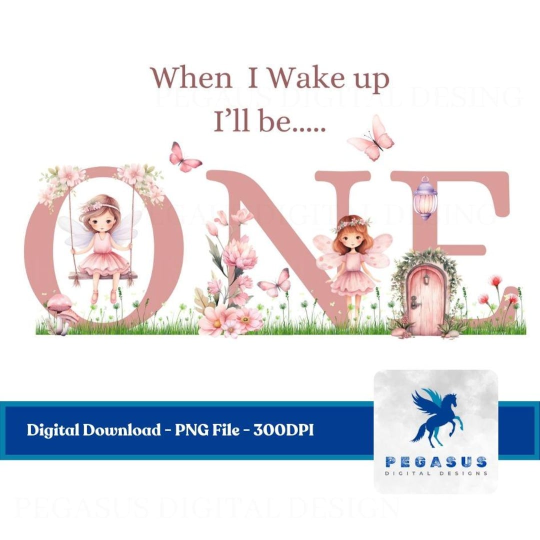 When I Wake up Pink Fairies One - PNG File, Sublimation, DTF - Digital ...