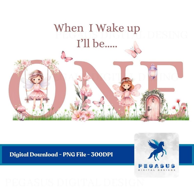When I Wake up Pink Fairies One - PNG File, Sublimation, DTF - Digital ...