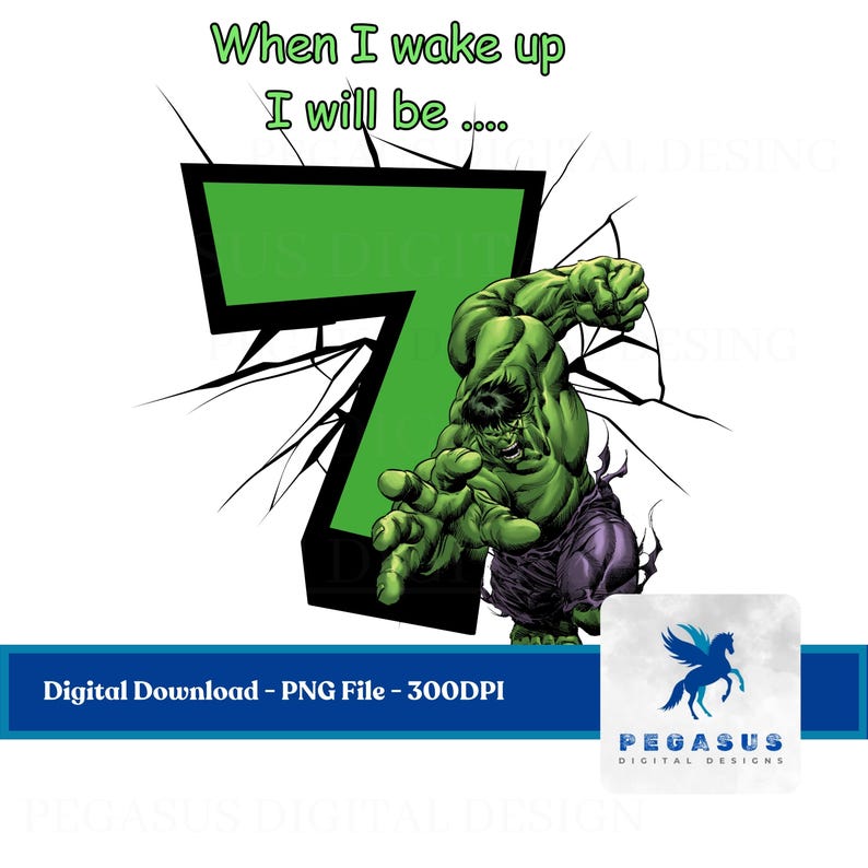 When I Wake up HULK 7 - PNG File, Sublimation, DTF - Digital Download ...