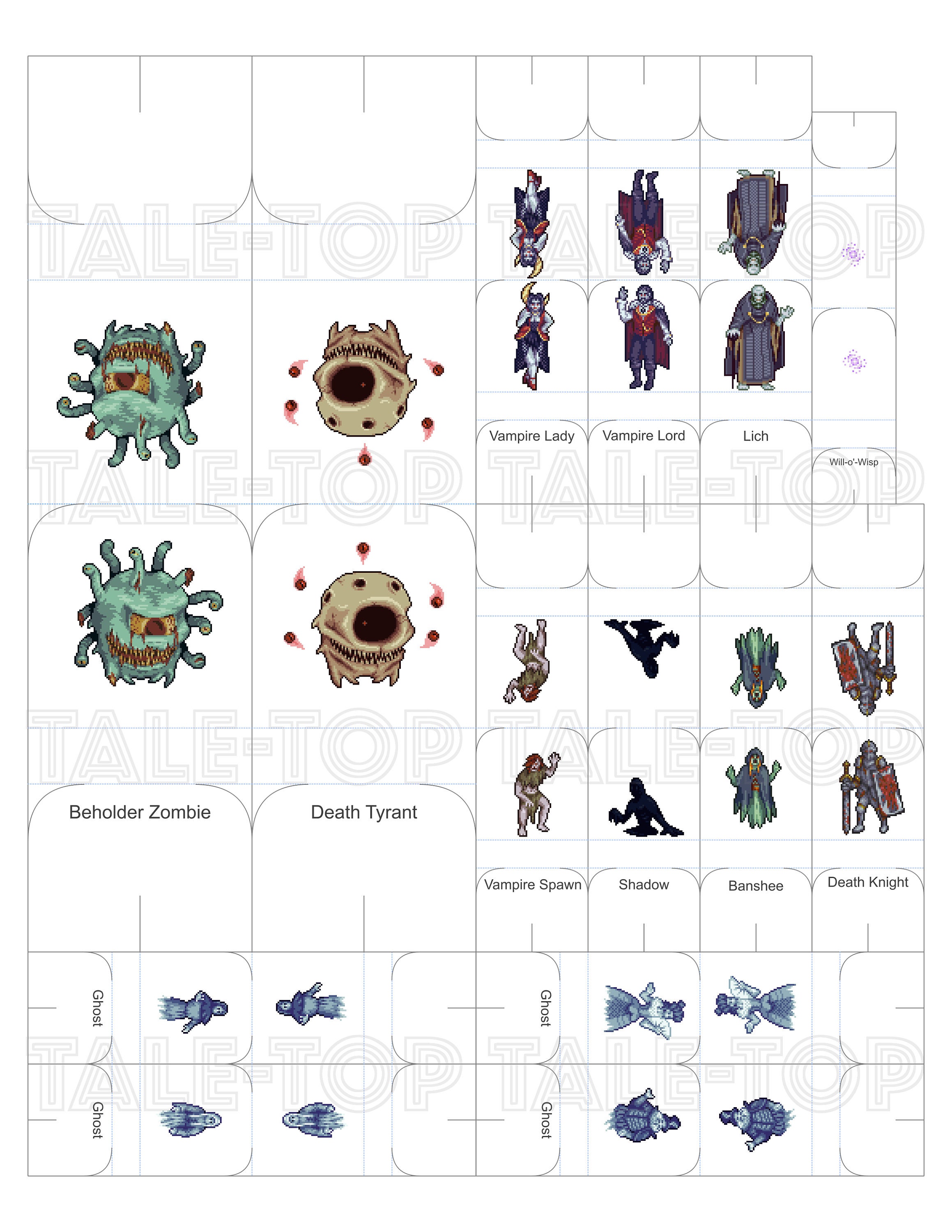 Printable Miniature Standees for Dnd - Undead - Etsy