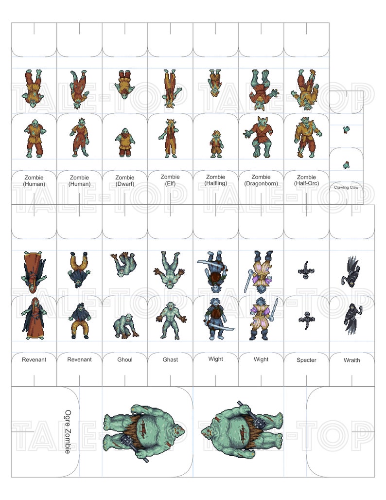 Printable Miniature Standees for Dnd - Undead - Etsy