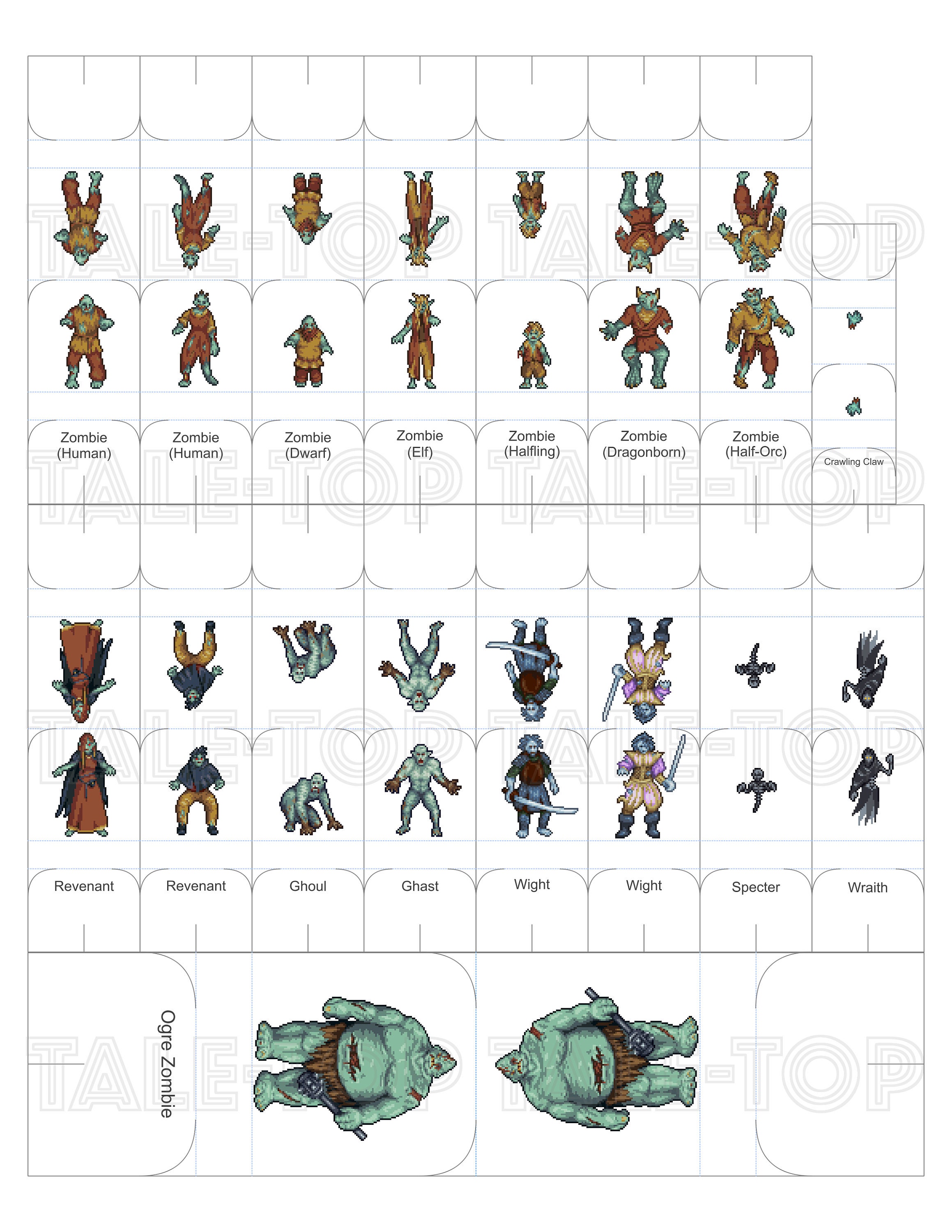 Printable Miniature Standees for Dnd - Undead - Etsy