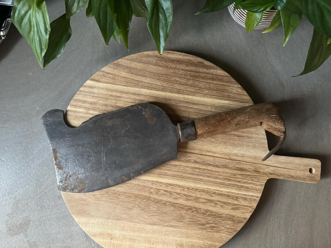 Antique Rubino Netro 1920s Italian Cleaver With Handmade Wooden Handle ...