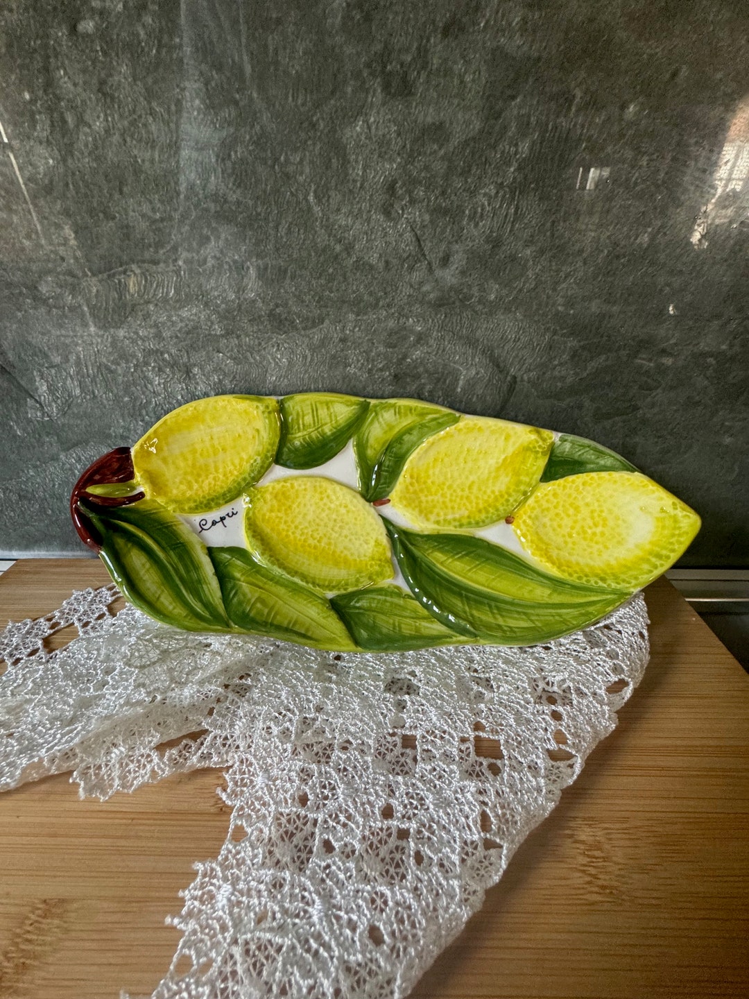 Lemon Splendor: Hand-painted Ceramic Plate With Italian Charm - Etsy