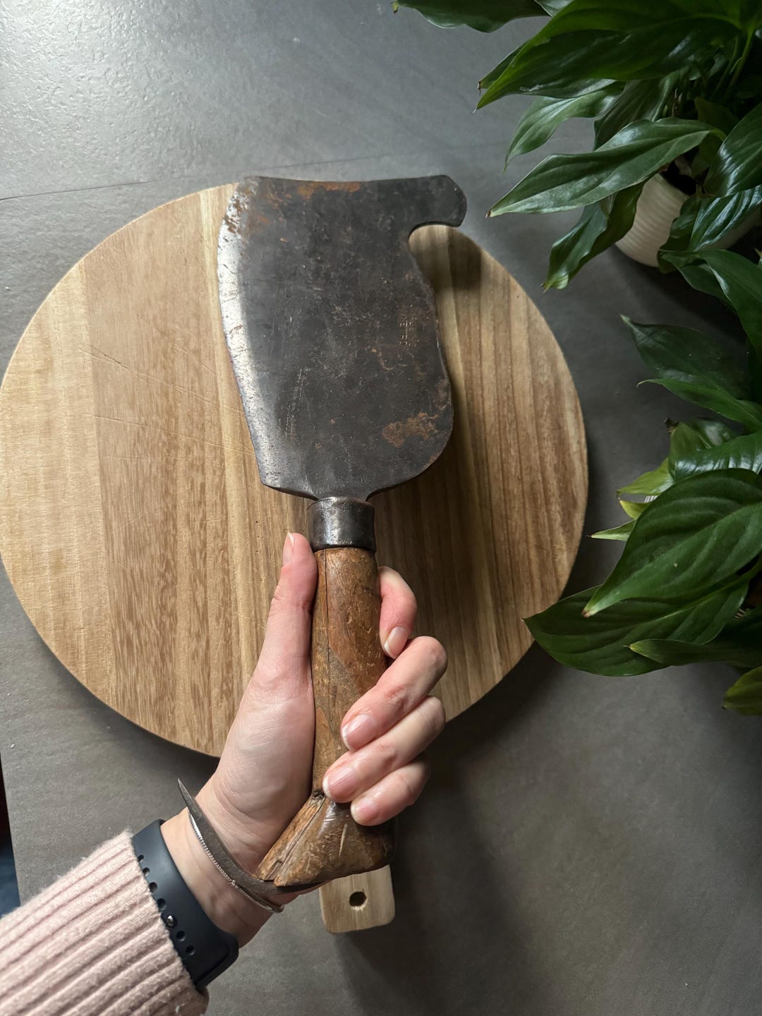 Antique Rubino Netro 1920s Italian Cleaver With Handmade Wooden Handle ...