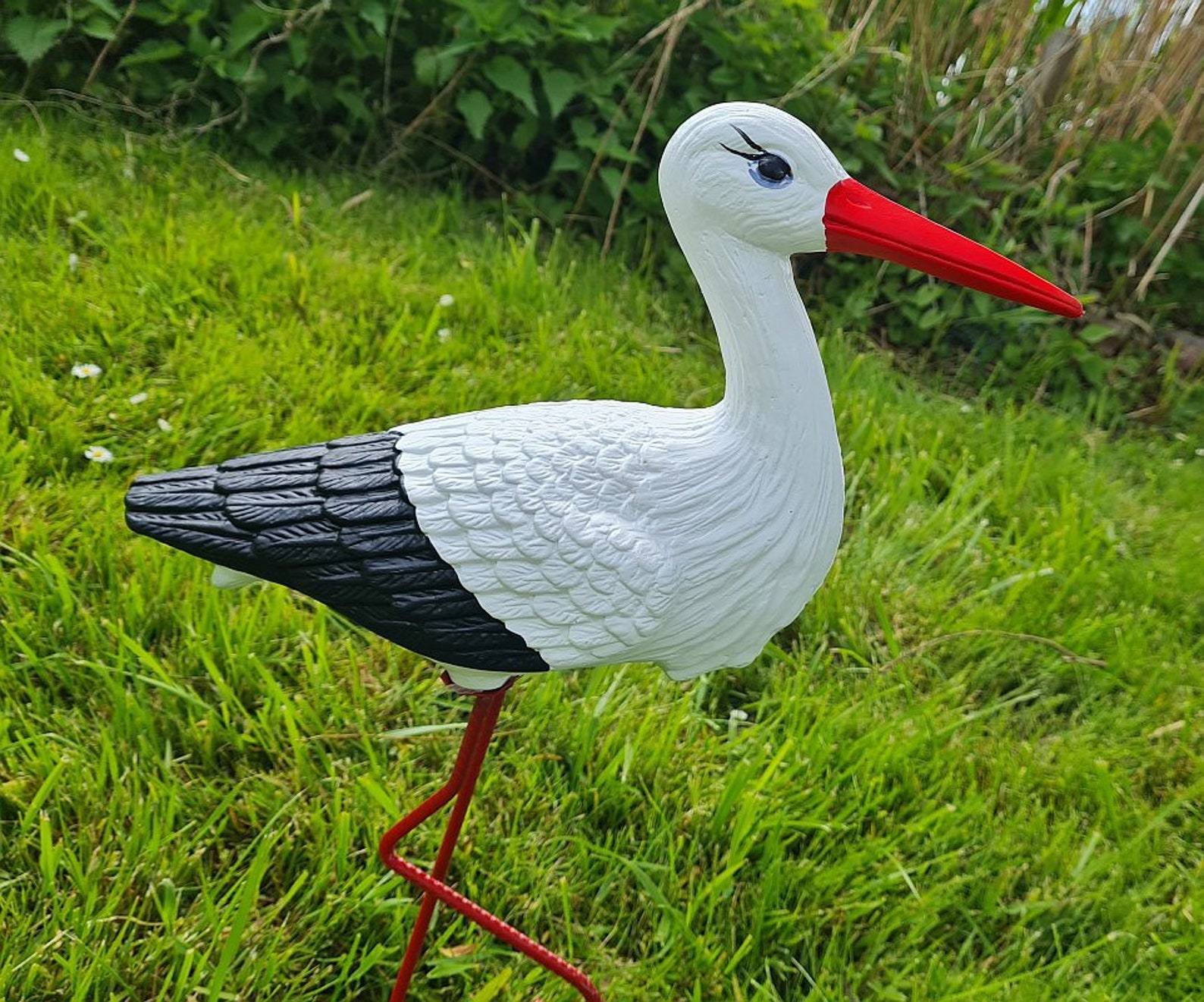 Small Stork H:46cm Sculpture Statue Figure Realistic Garden Decor Bird ...