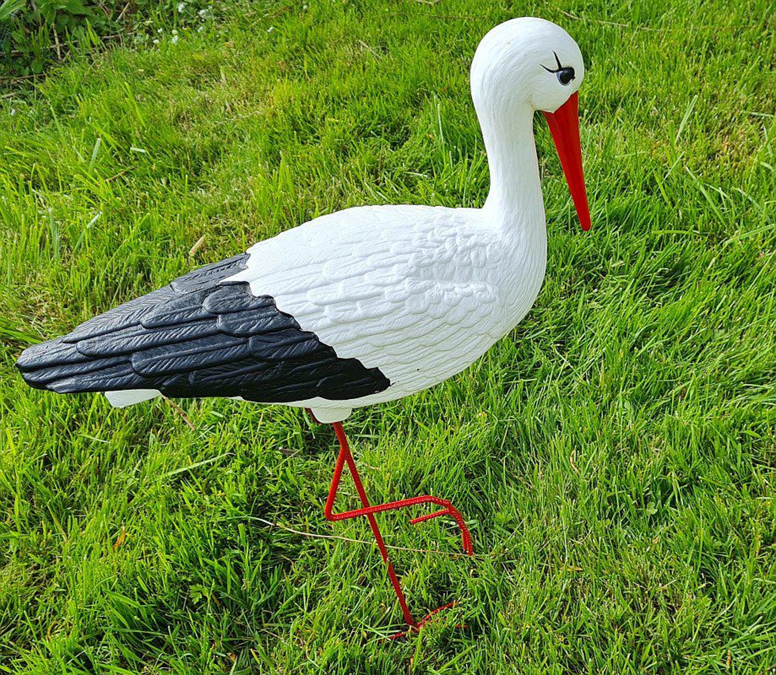 Medium Stork H: 75cm Sculpture Statue Figure Realistic Garden Decor ...