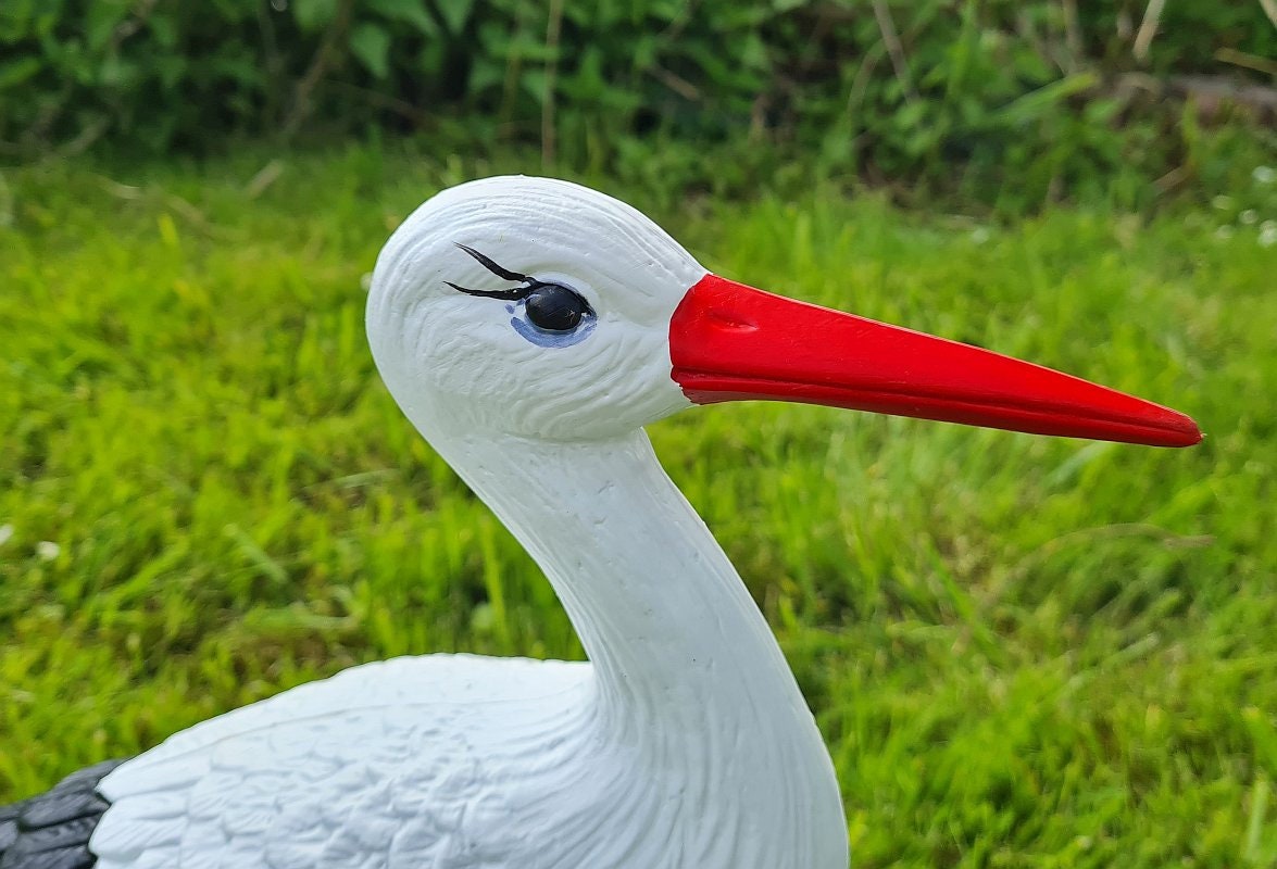 Small Stork H:46cm Sculpture Statue Figure Realistic Garden Decor Bird ...