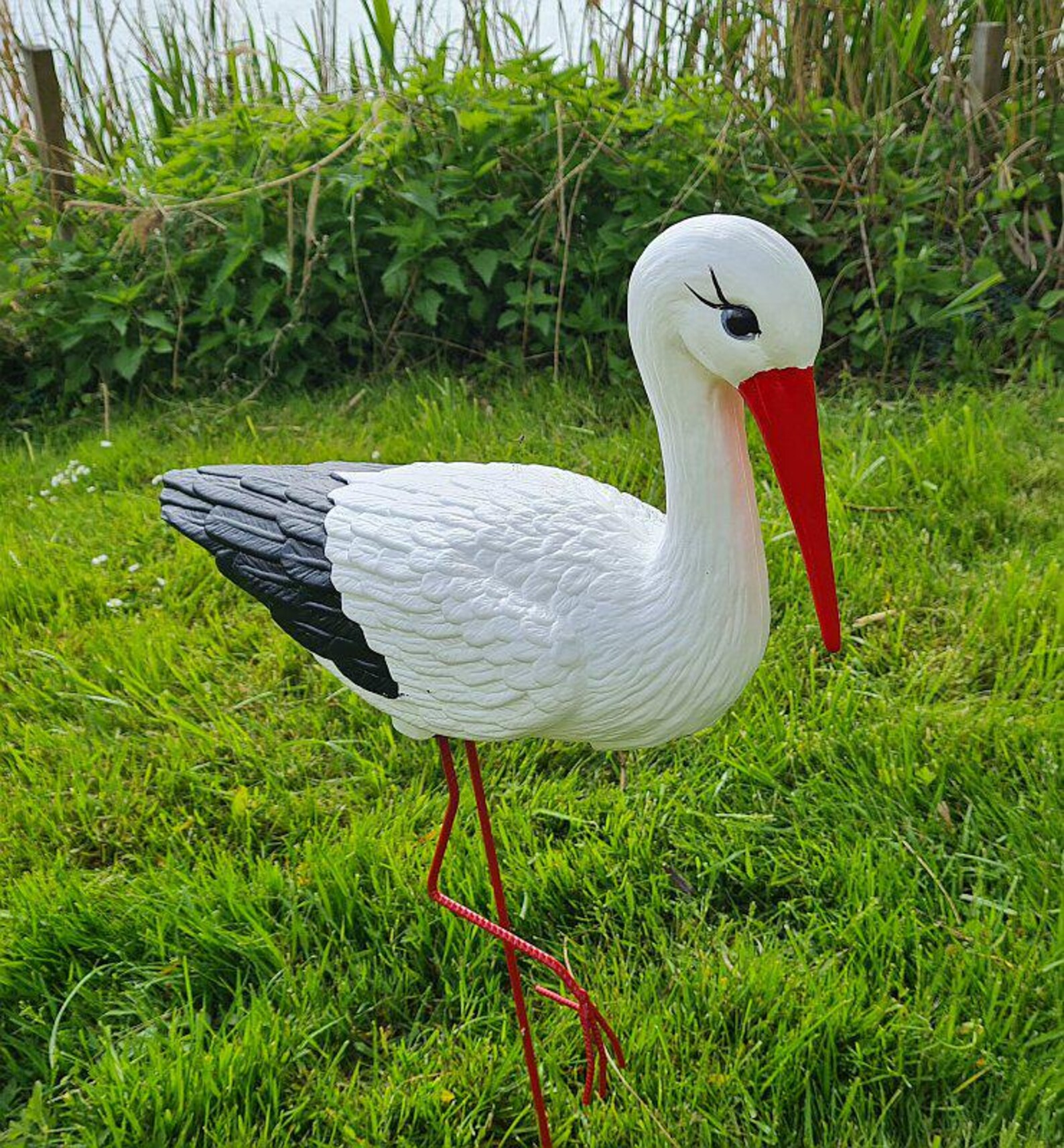 Medium Stork H: 75cm Sculpture Statue Figure Realistic Garden Decor ...