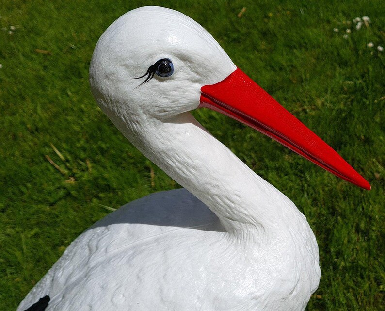 Big Stork H: 88cm Sculpture Statue Figure Realistic Garden Decor Bird ...