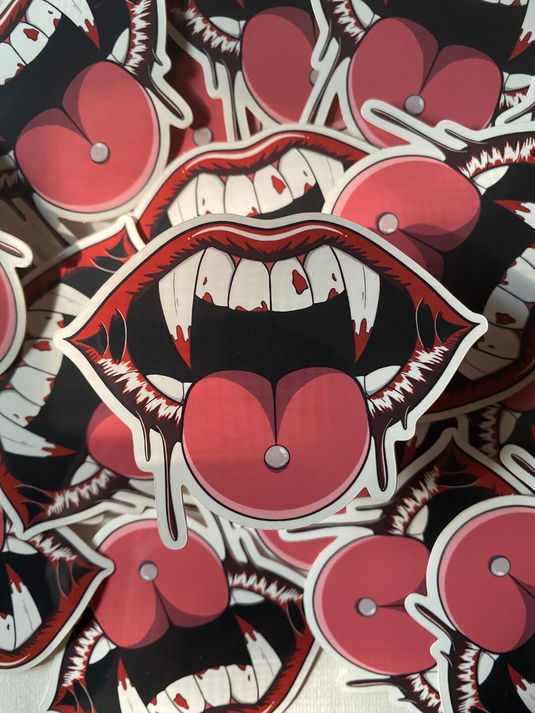 Vampire Lips,sticker for Laptop, Water Bottle, Hydroflask, Phone, Desk ...