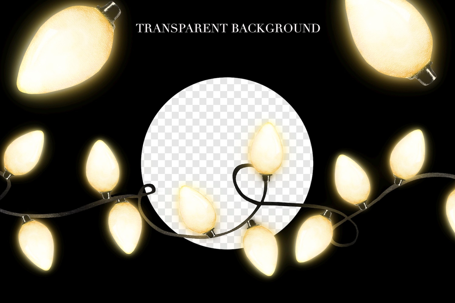White Christmas Lights Clipart. Fairy Lights PNG. Warm White Bulb ...