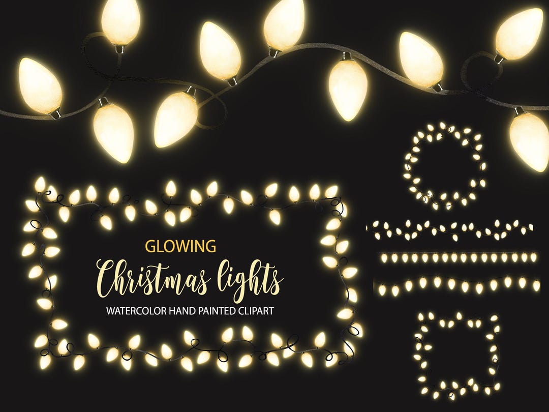 White Christmas Lights Clipart. Fairy Lights PNG. Warm White Bulb ...