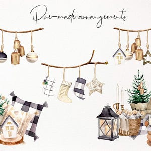 Cozy Christmas Clipart. Gnome PNG. Watercolor Scandinavian Ornament ...