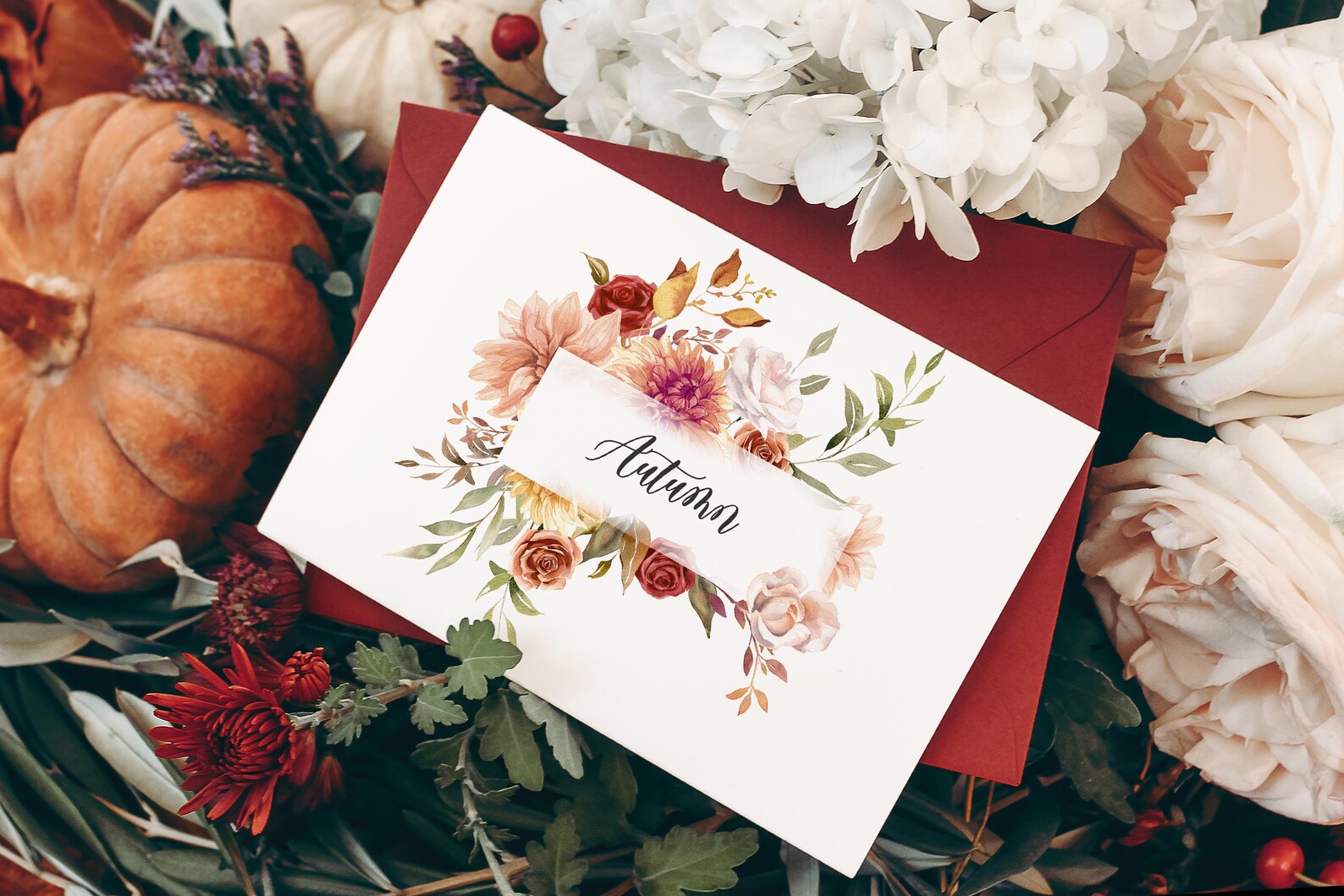 Fall Floral Frame PNG. Autumn Flowers Border. Terracotta Faded Roses ...