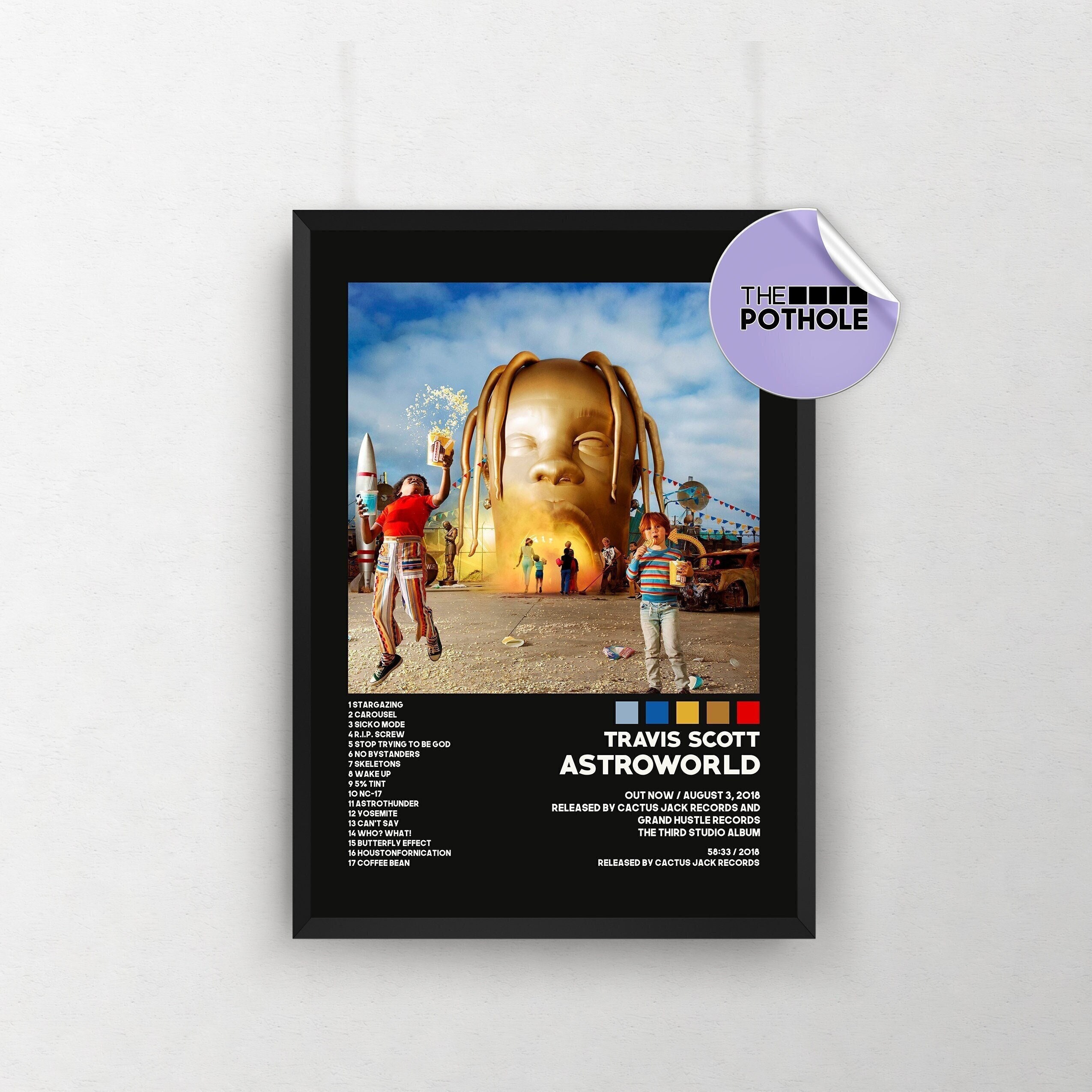 Travis Scott Poster Astroworld Poster Tracklist Album Cover Poster ...