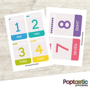 Numbers 1 to 20 Flashcards Counting Dots Uppercase Educational Cards ...