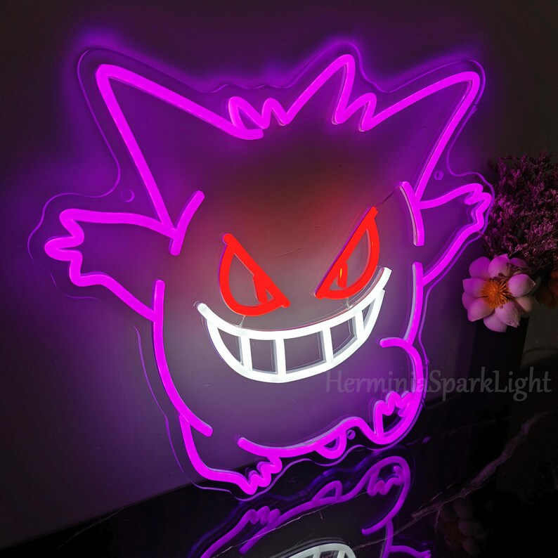 1815.9in Kawaii Gengar Anime Neon Sign,cute Neon Light,japanese Anime ...