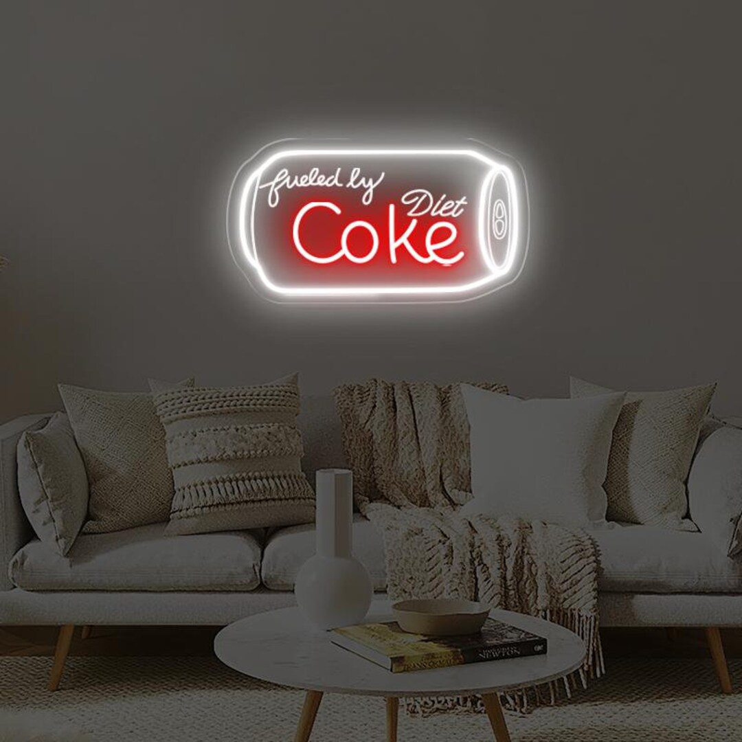 Fueled by Diet Coke Neon Sign, Diet Coke Gift, Fizzy Drink Gift, Funny ...