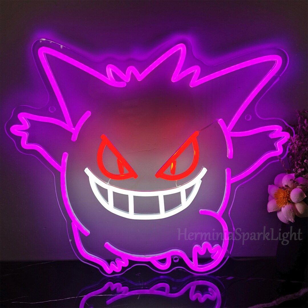 1815.9in Kawaii Gengar Anime Neon Sign,cute Neon Light,japanese Anime ...