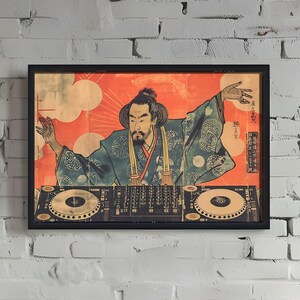 Samurai DJ From Edo Period Wall Print | Wall Art for Djs | Music ...